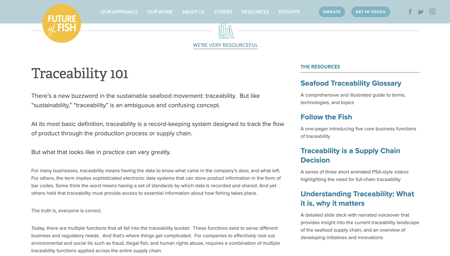 Future of Fish: Traceability 101 Toolkit | SSF Hub
